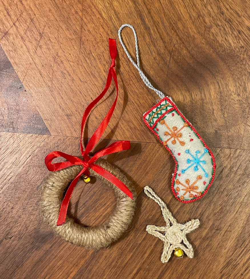 Jute Ring, Jute Star and Stocking Christmas Tree Decoration Set – So ...